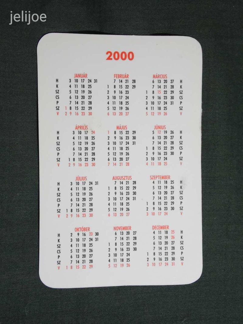 Kártyanaptár,BESSO,IVECO teherautó,kamion kereskedés,Pécs,2000 (4)